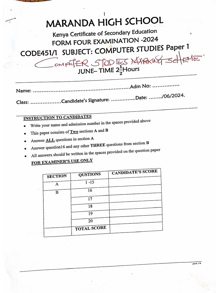 Computer PP1 MS | PDF