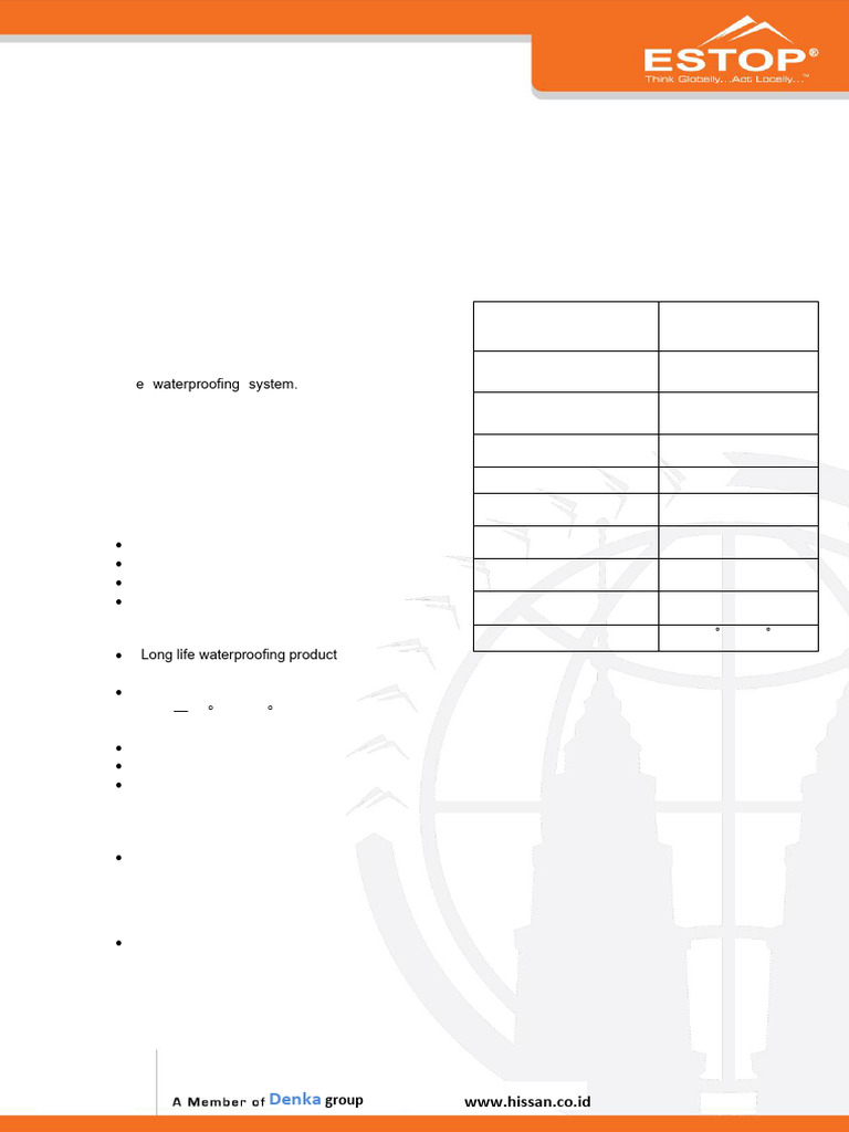 Estop Tds - Estoproof Epdm Update | PDF | Materials | Building Engineering