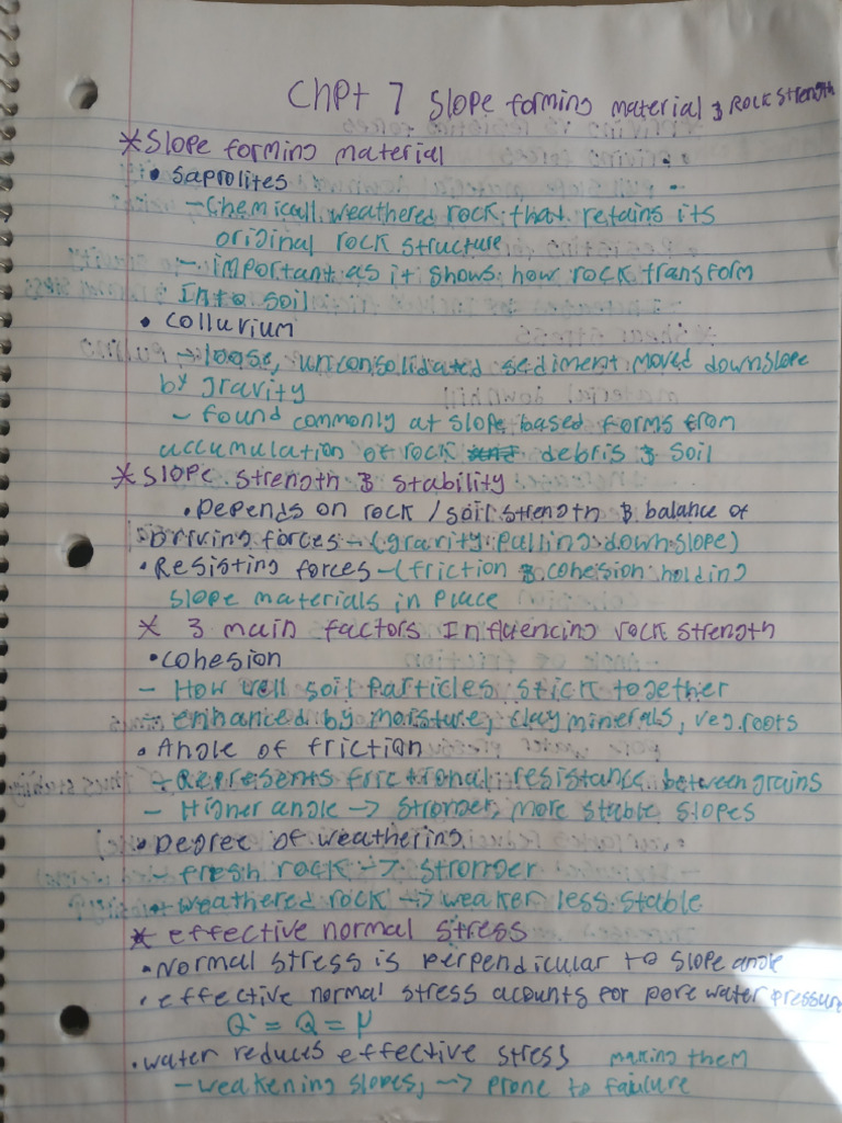 CHPT 7,8,9 Book Notes of Geomorphology Concepts 2nd Edition | PDF