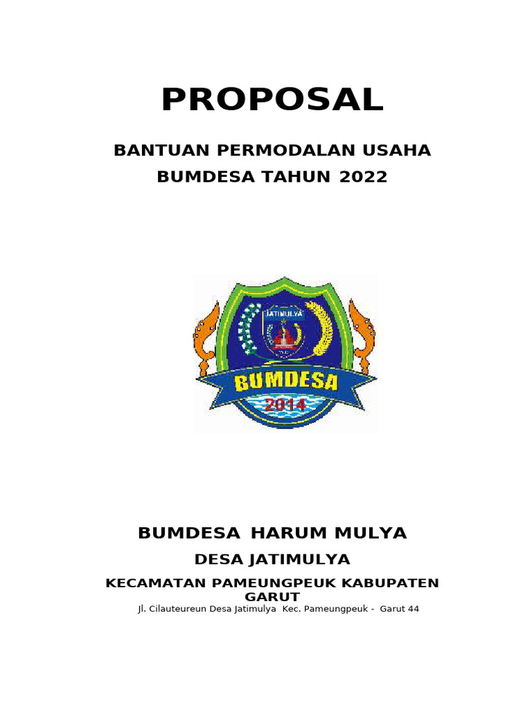 Proposal Bumdesa Desa JTM Profil | PDF
