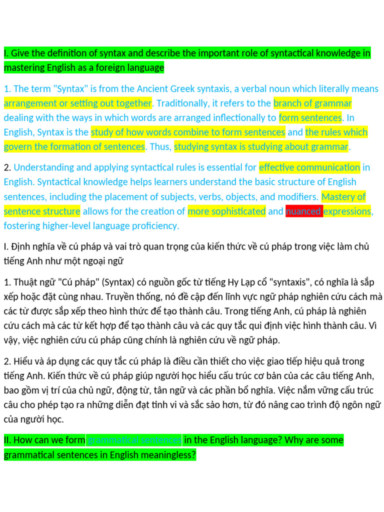 Ktra Cú pháp 1 | PDF