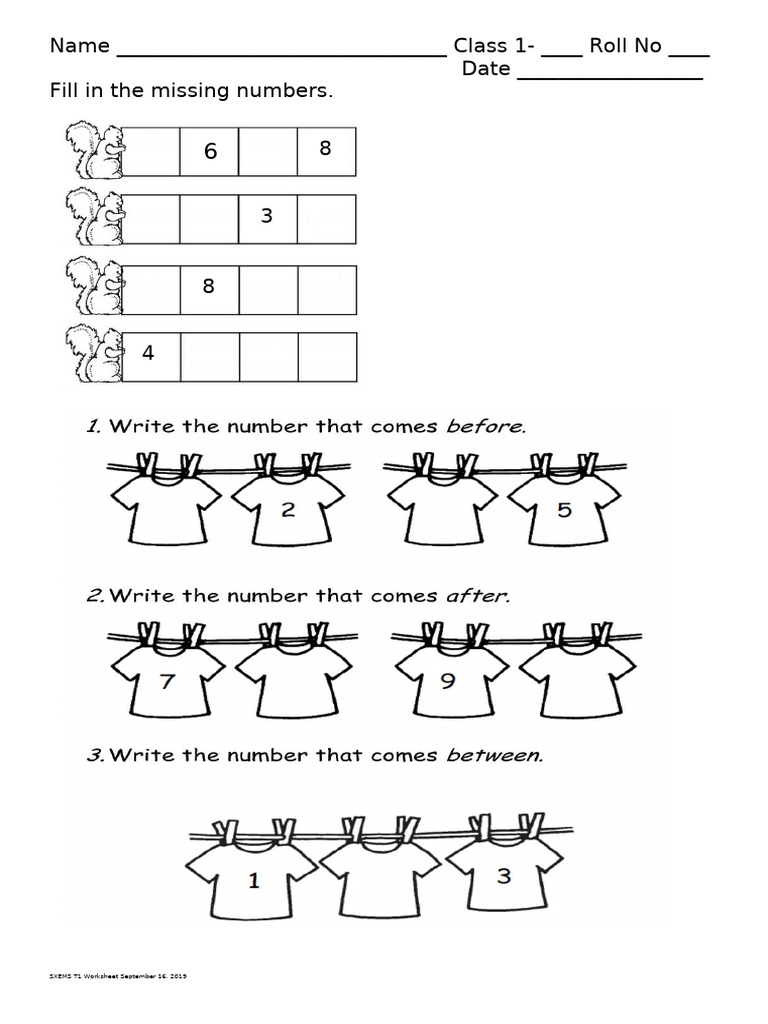 Cl 1 Maths before after between | PDF