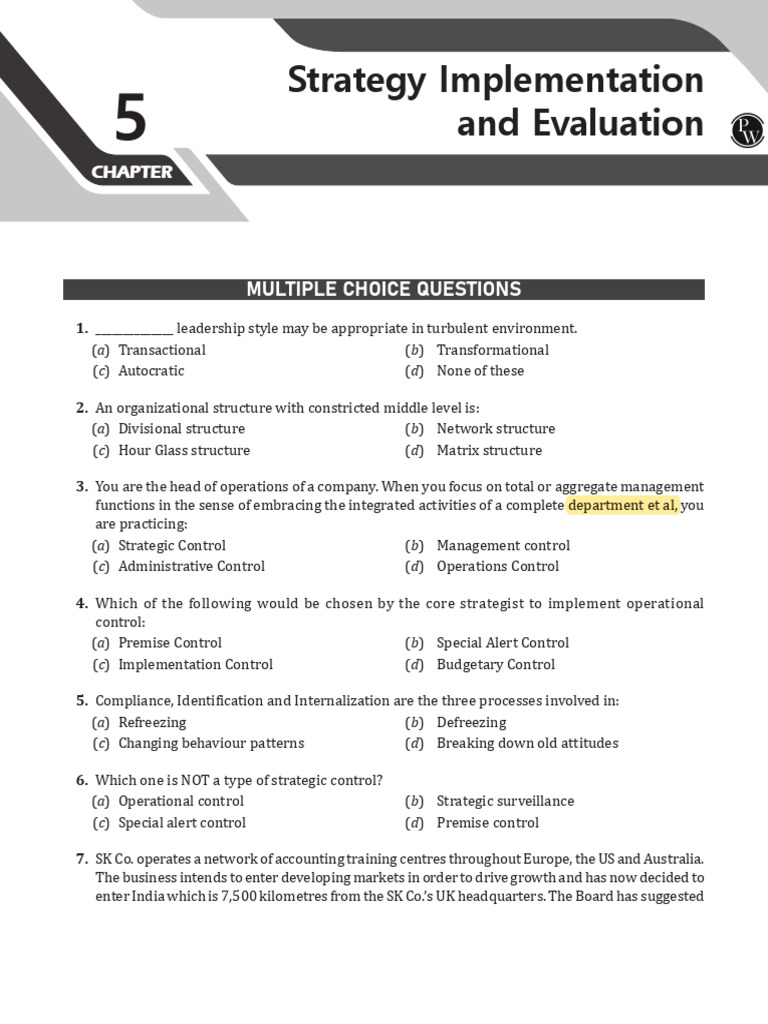 Strategy Implementation and Evaluation | PDF | Strategic Management | Strategic Planning
