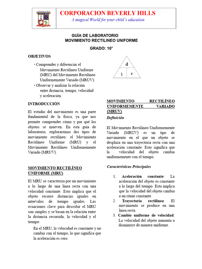 Guia Lab MRU-MRUA | PDF | Velocidad | Aceleración
