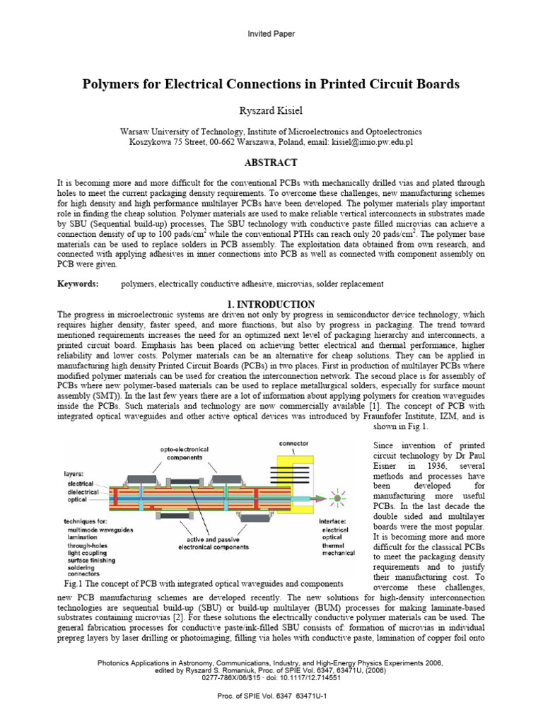 Conductive Polymers in PCB Design | PDF | Printed Circuit Board | Adhesive