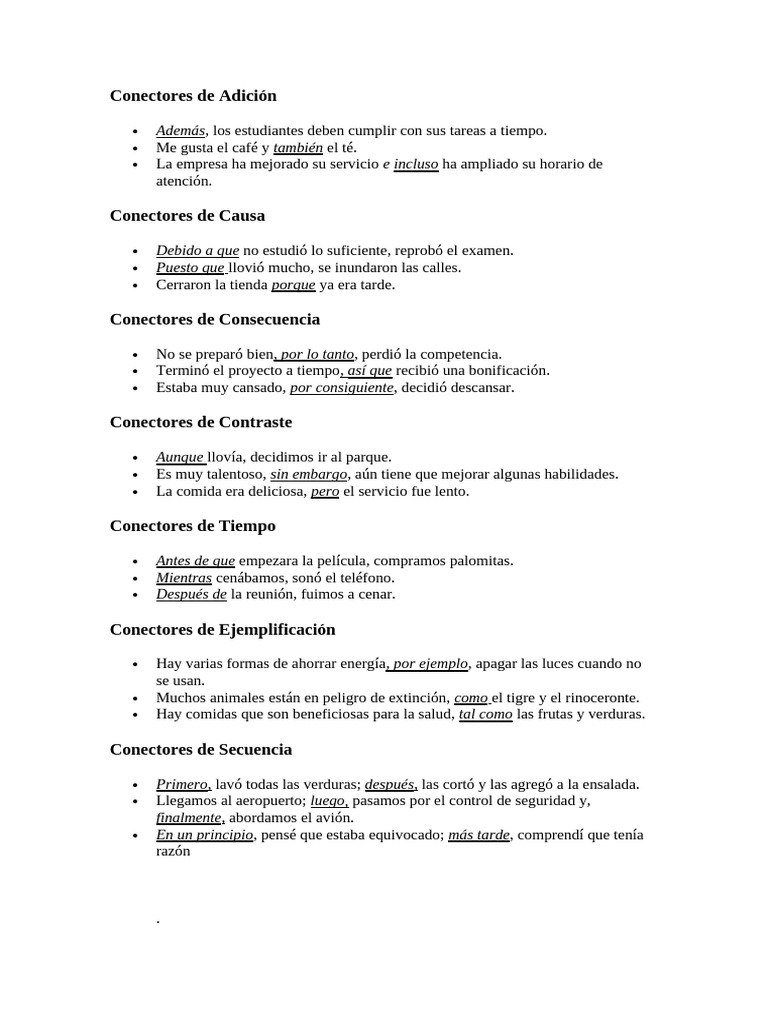 50 Ejemplos De Oraciones Con Conectores De Adición – RXOK