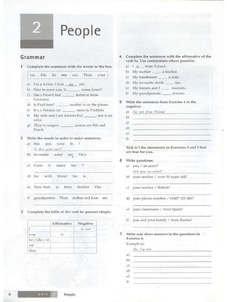 Workbook Unit 2 | PDF