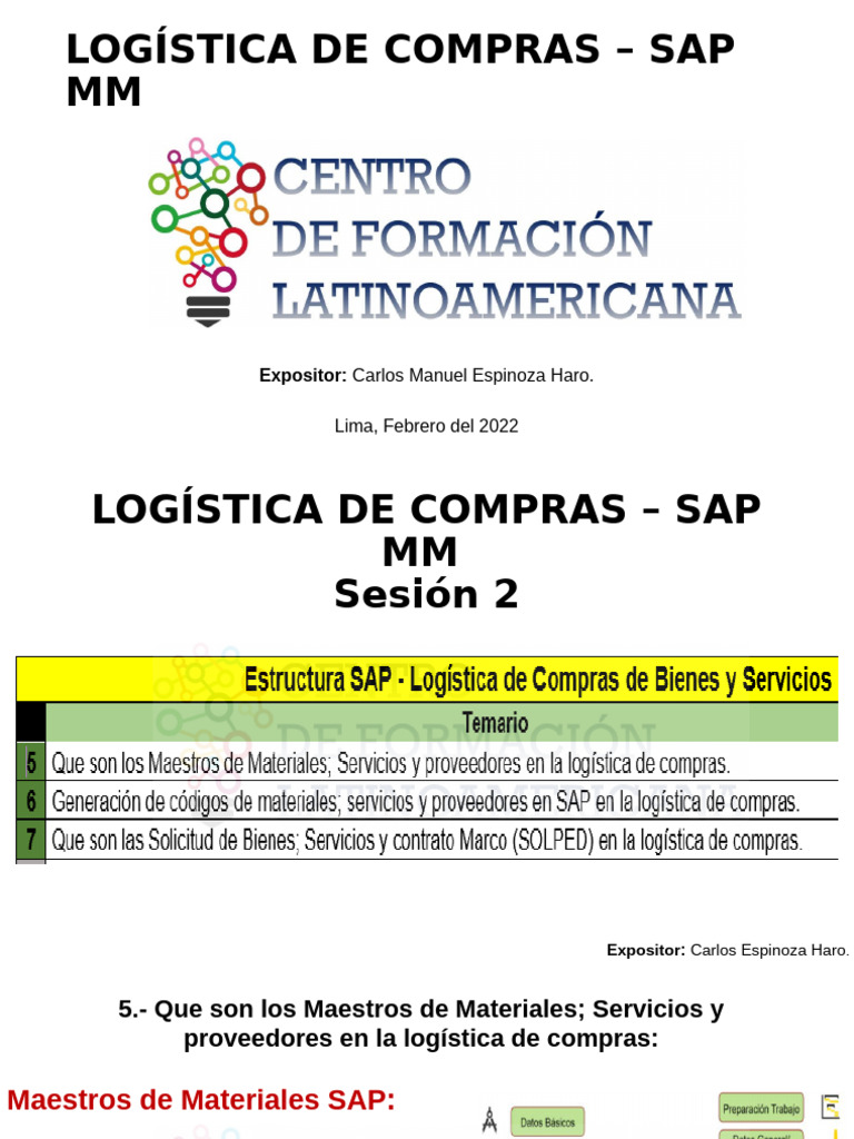 Logistica de Compras Sesion 2 Sap MM | PDF | Logística | Business