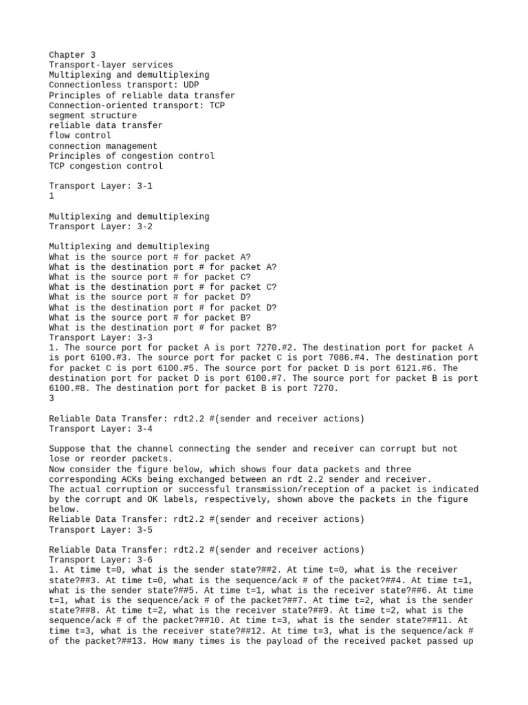 Transport Layer Design Issues Explained | PDF | Transmission Control ...