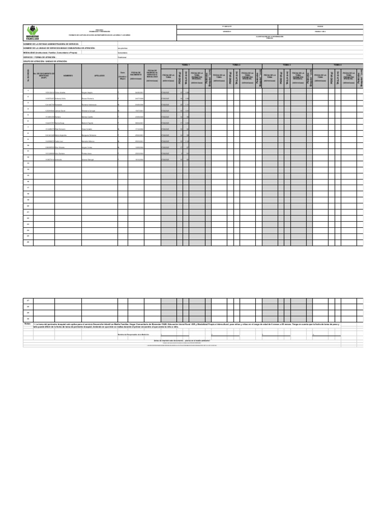 f11.Mo12.Pp Formato Captura de Datos Antropometricos de Las Ninas y Los ...
