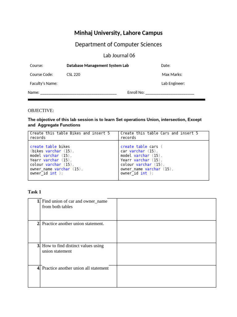 COMP238-Lab-Manual-6 - 34002 Assignment 2 | PDF
