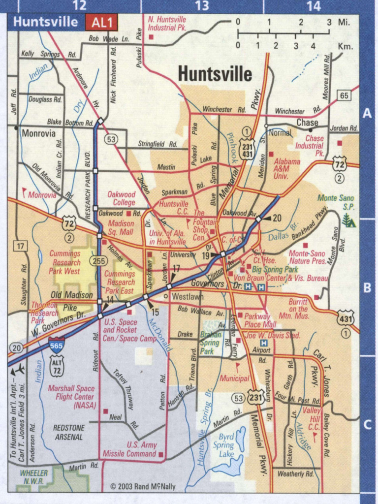 Huntsville Alabama Road Map | PDF