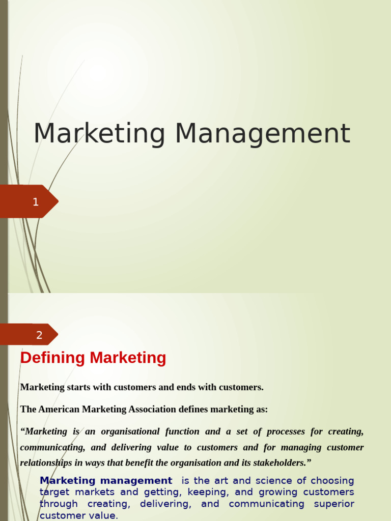 Module 1 Marketing Management | PDF | Marketing | Pricing