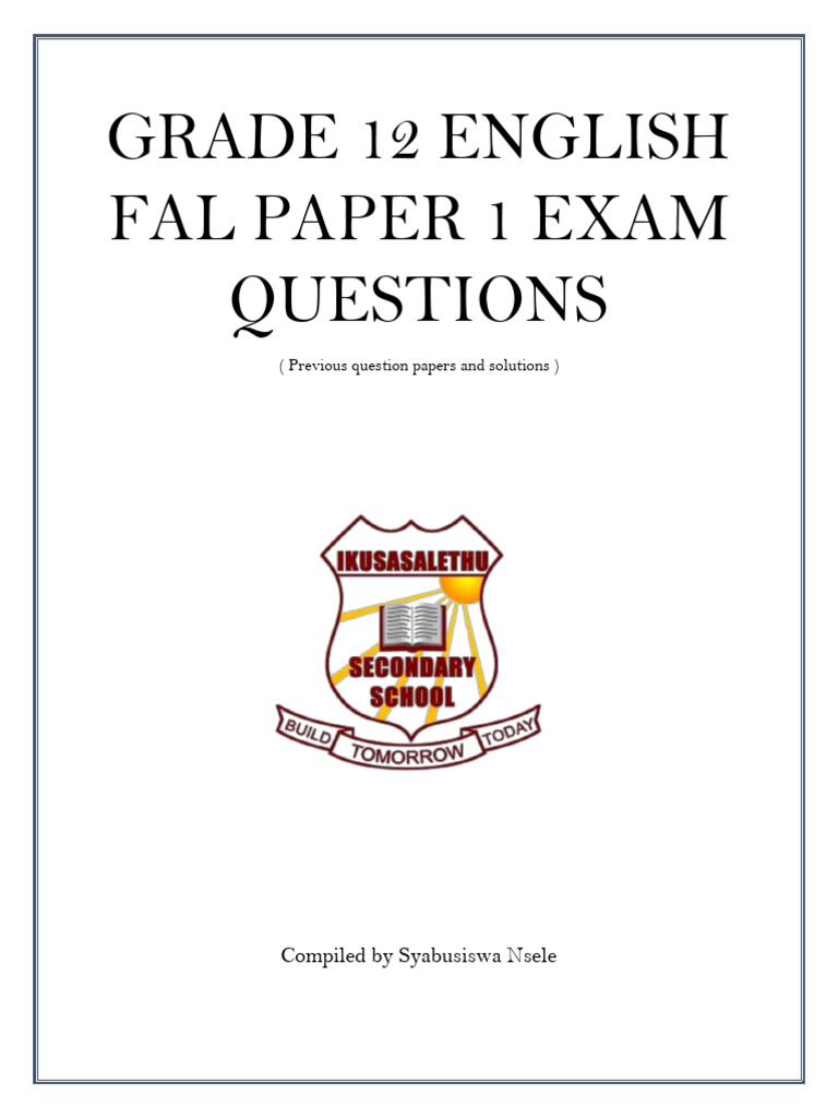Grade 12 English Paper 1 Revision Document by S. NSELE | PDF | Clothing ...