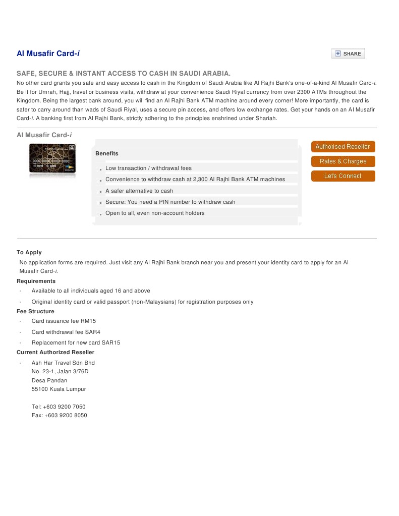 Al Musafir Card | PDF | Automated Teller Machine | Mecca