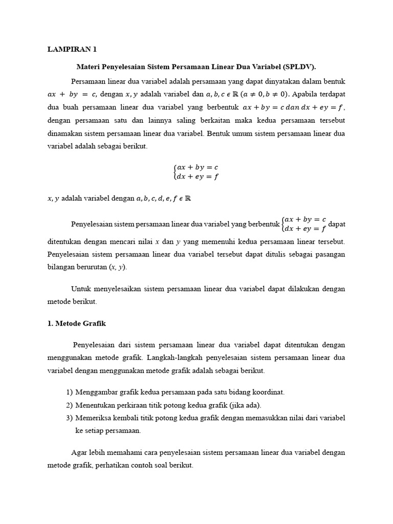 LAMPIRAN Modul SPLDV | PDF