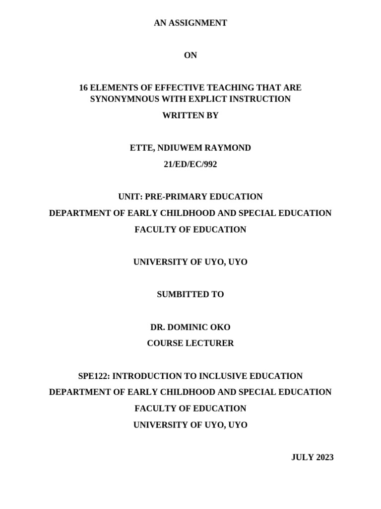 An Assignment Cover Page | PDF