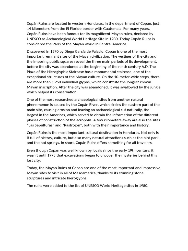 Copán Ruins | PDF