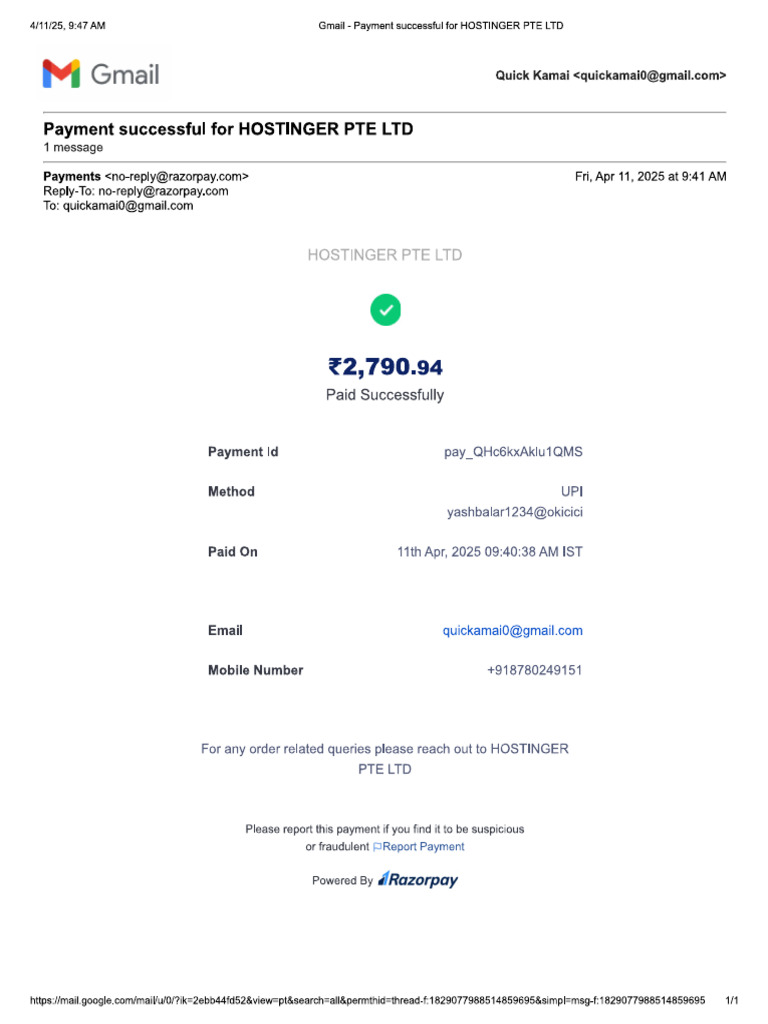 Hostinger Invoice | PDF