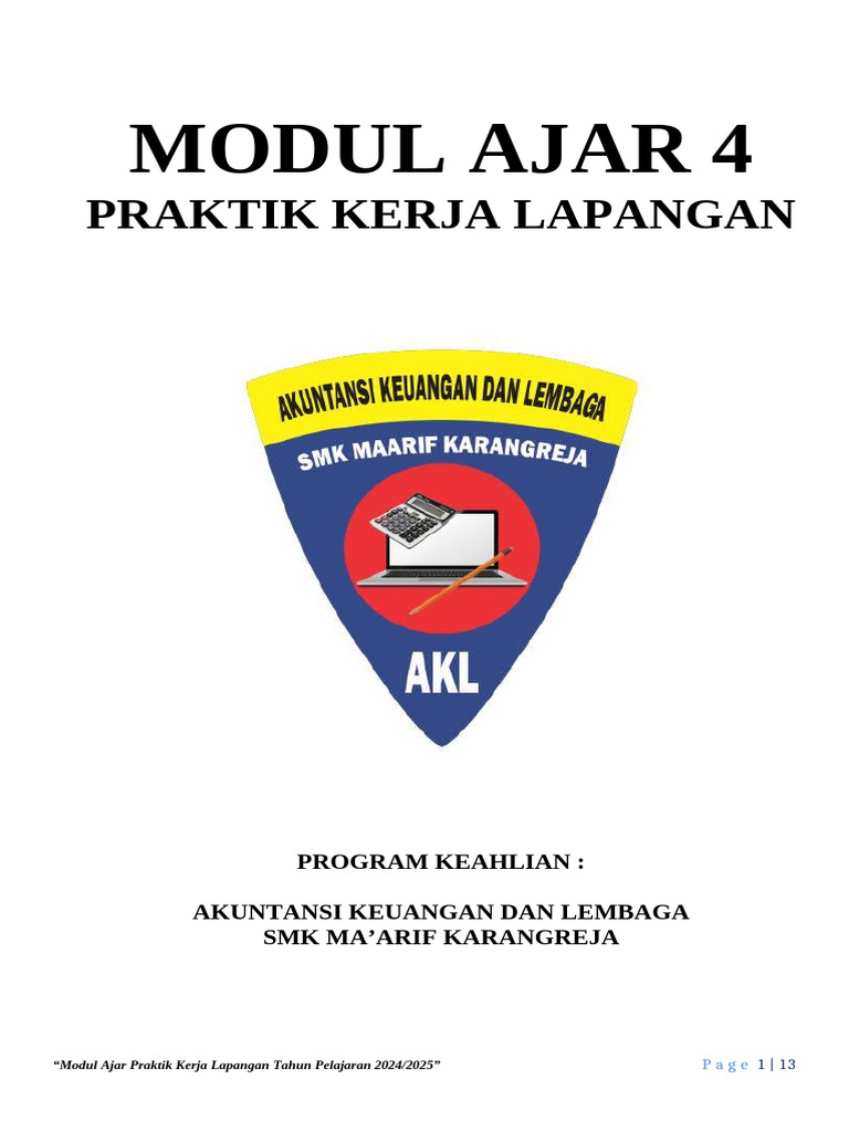MODUL AJAR 4 AKL PKL 2024 Andy P | PDF