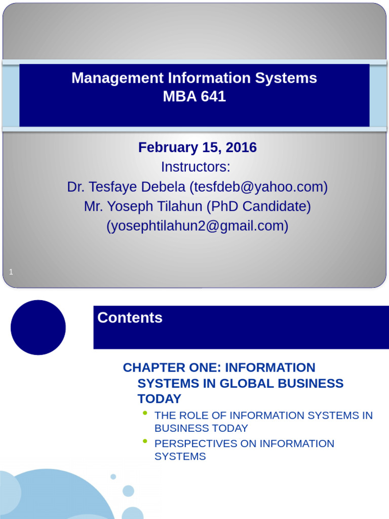 ch01 Information Systems in Global Business Today | PDF | Information | System