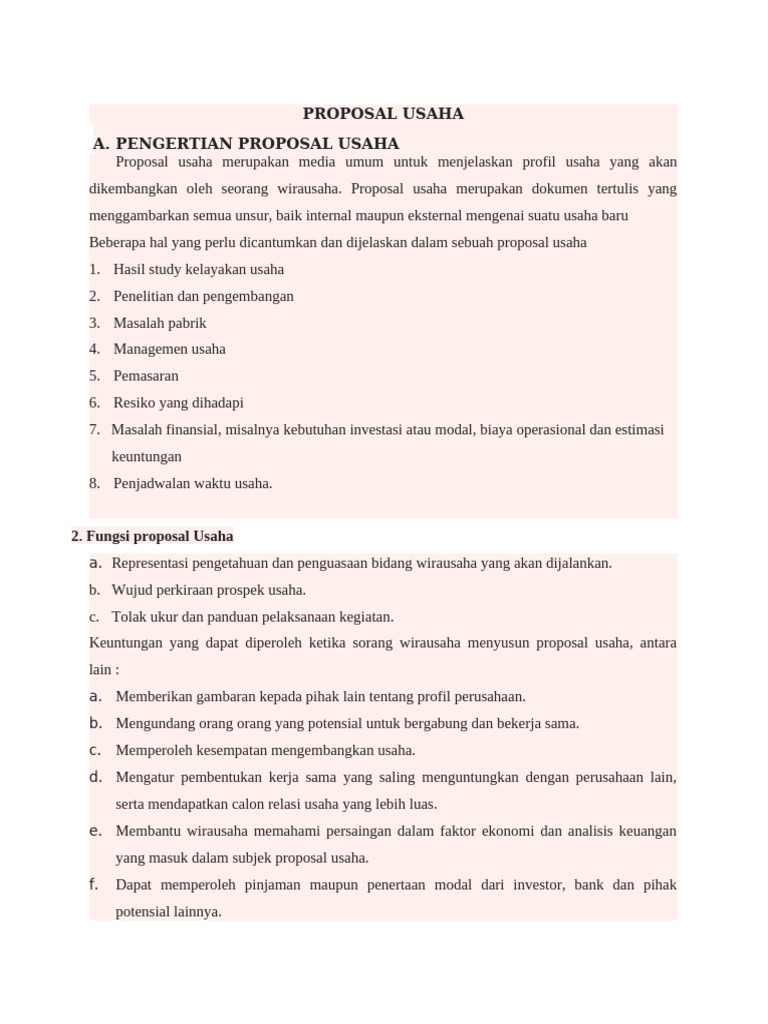 Proposal Usaha | PDF