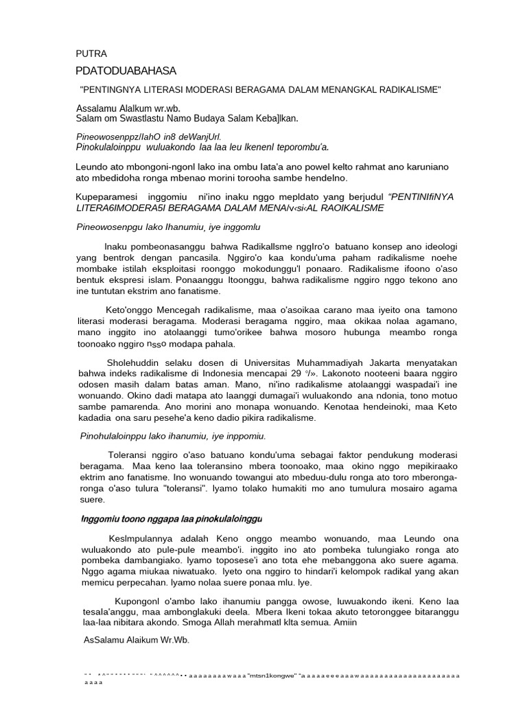 Teks Pidato 2 Bahasa Putra | PDF