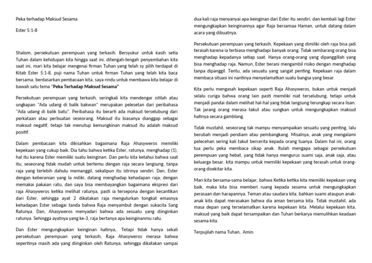 Peka Terhadap Maksud Sesama | PDF