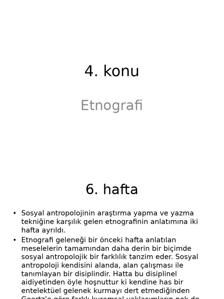 Hafta Sosyal Antropolojiye Giriş 4. Konu | PDF