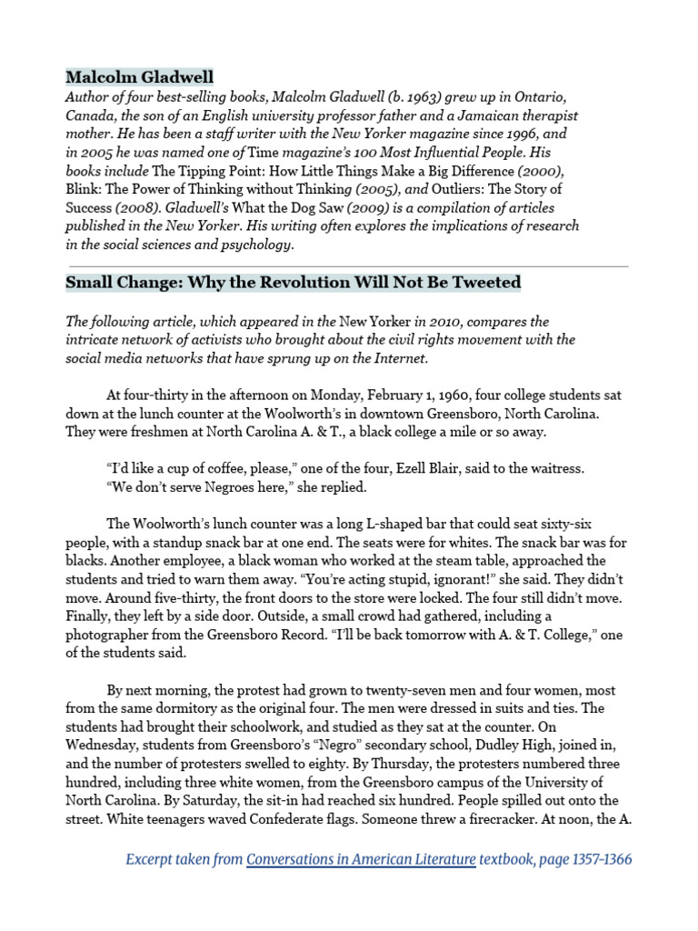 Small Change: Activism vs. Social Media | PDF