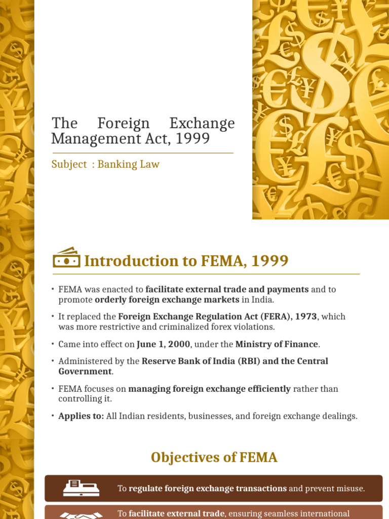 Overview of the Foreign Exchange Management Act | PDF | Foreign ...