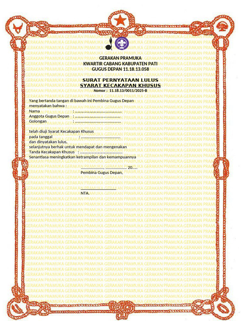 Sertifikat Pramuka | PDF