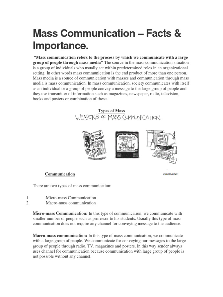 Mass Communication Facts and Importance | PDF | Communication | Code