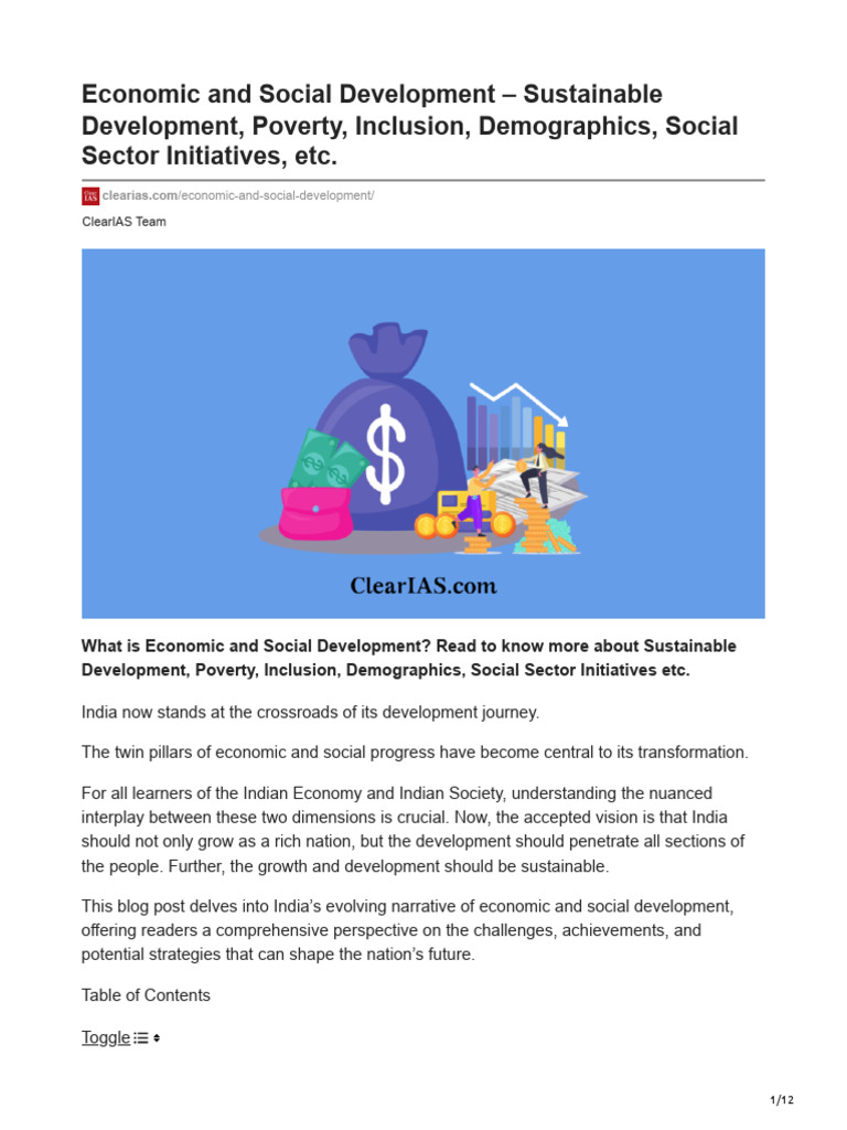 India’s Economic and Social Development Insights | PDF | Sustainability ...