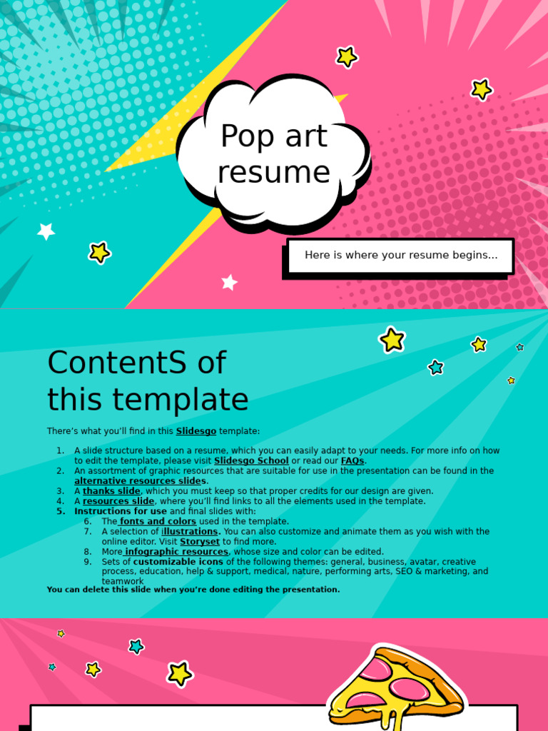 Pop Art Resume XL by Slidesgo | PDF | Planets | Planets In Astrology