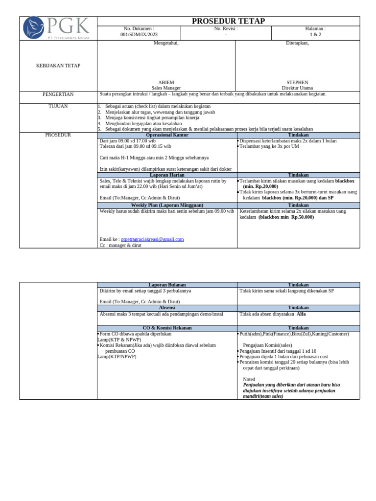 Prosedur Tetap | PDF