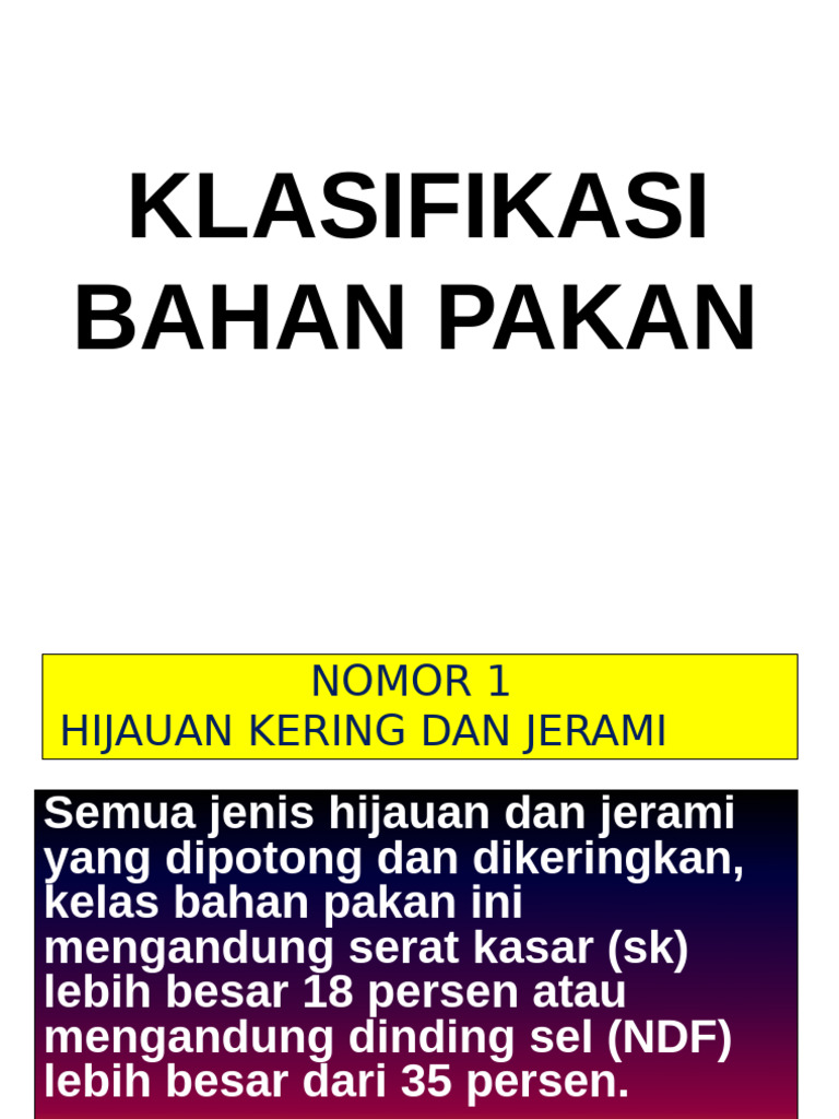 Klasifikasi Bahan Pakan - Compress | PDF
