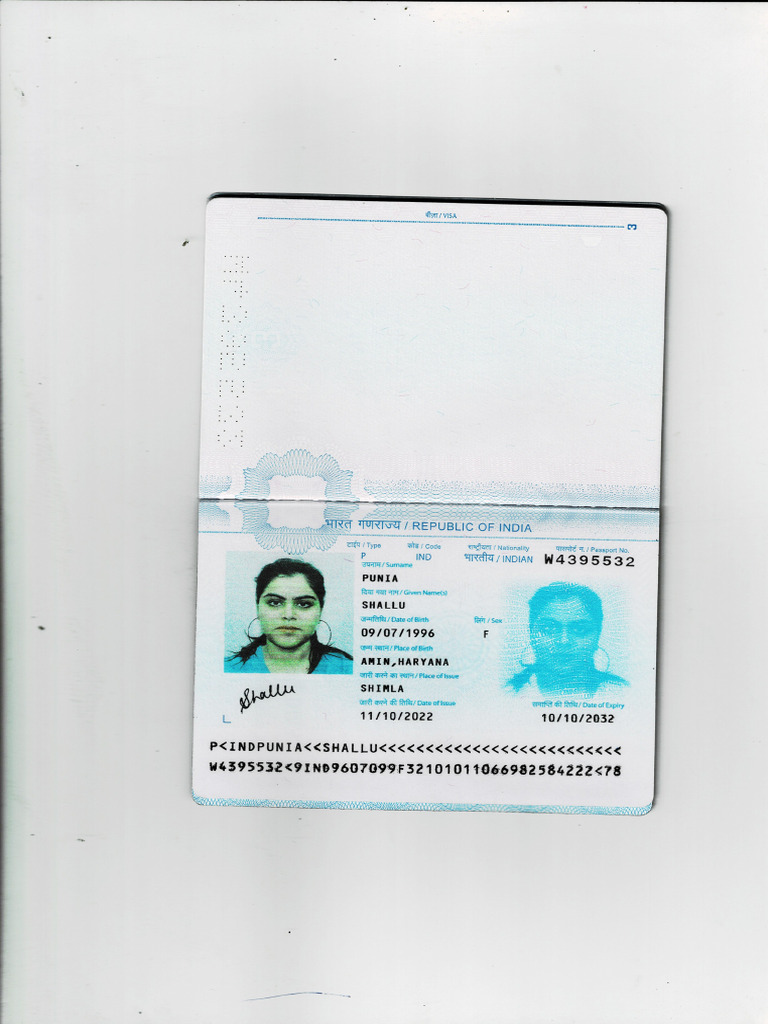 Passport of Shallu Punia | PDF