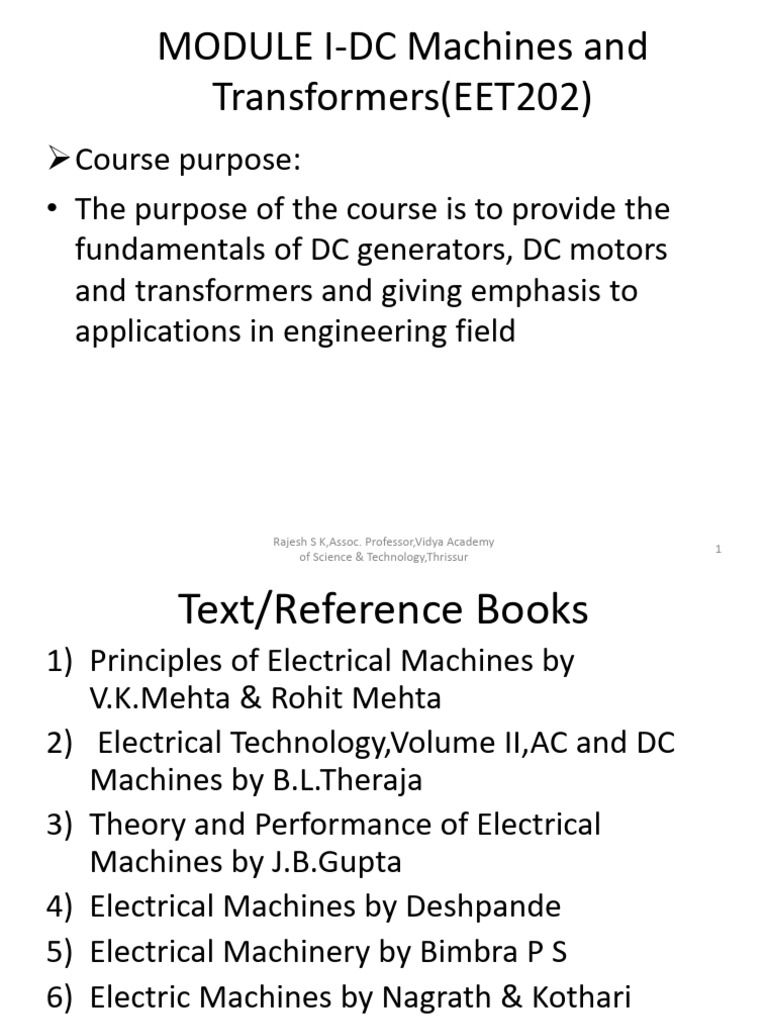 Module I Complete PDF Notes-1 | PDF | Transformer | Electric Motor