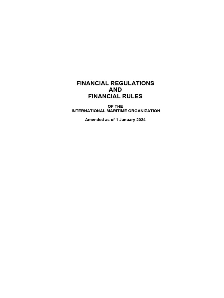 IMO Financial Regulations 2024 Update | PDF | Audit | Financial Audit
