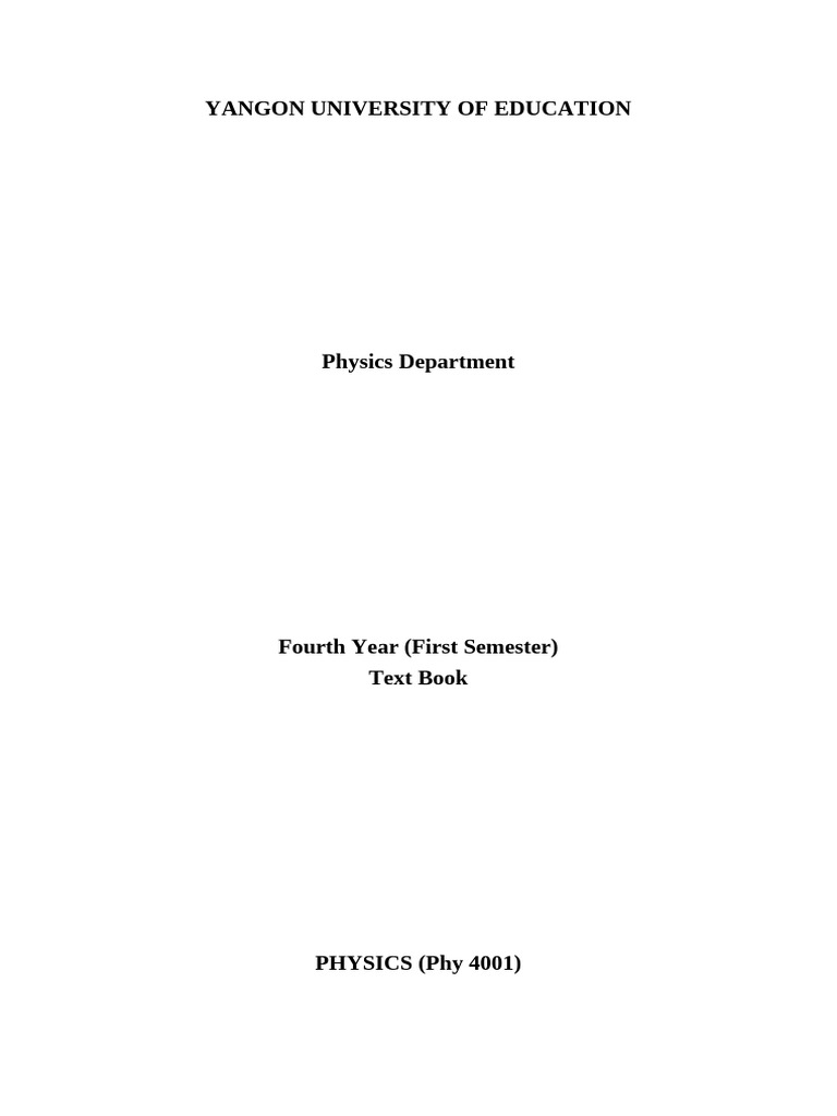 Fourth Year (First Semester) | PDF | Diffraction | Waves