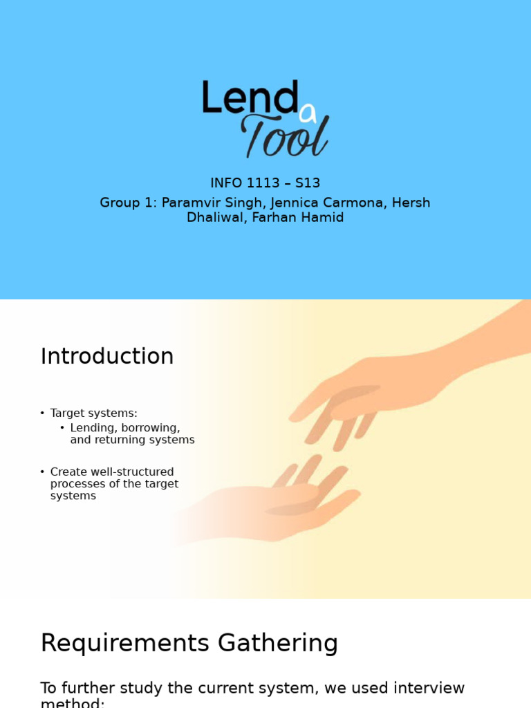 Lend A Tool Presentation | PDF | Mobile App | User Interface