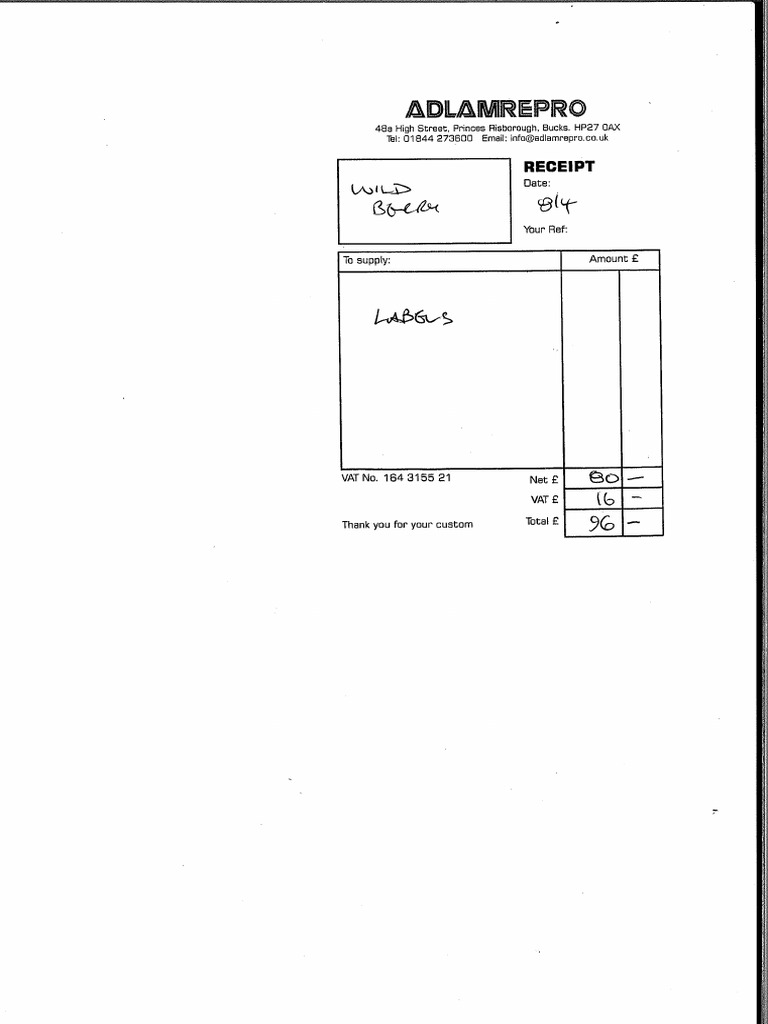 Labels Samples Receipt | PDF