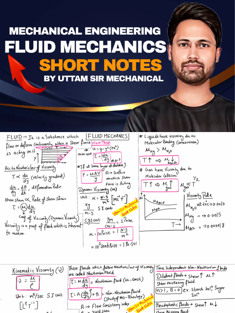 Fluid Mechanics Short Notes PDF | PDF
