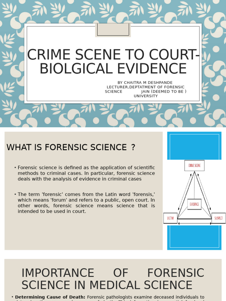 Crime Scene to court-biological evidence by Chaitra M Deshpande | PDF ...