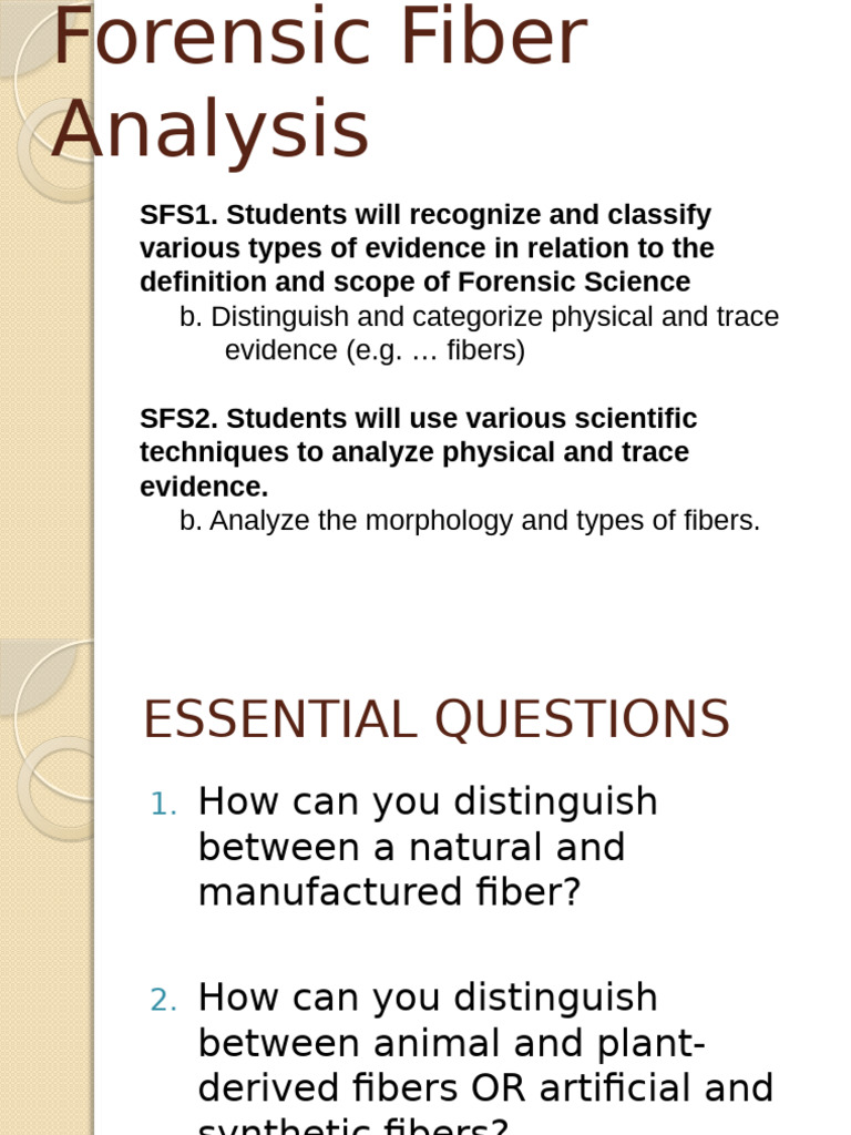 5 - Forensic Fiber Analysis | PDF | Textiles | Gas Chromatography–Mass ...