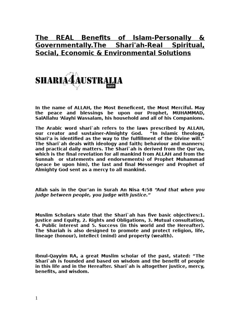 Shari'ah: Solutions for Global Crises | PDF | Sharia | Prophets And ...