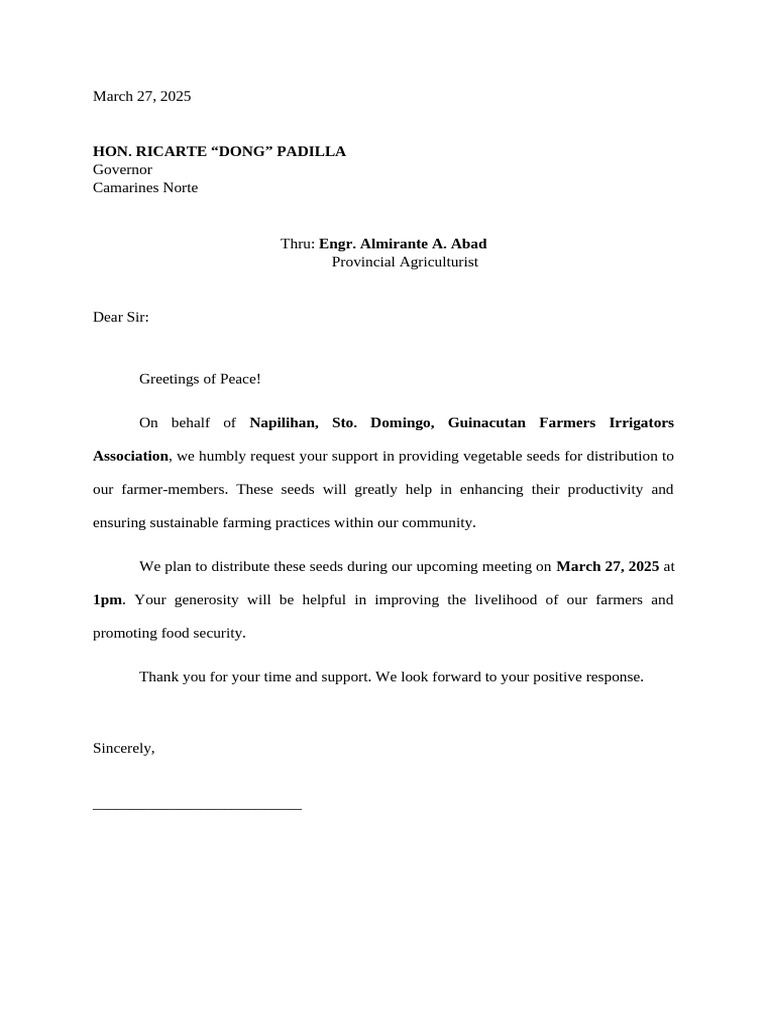 Request Letter Template | PDF