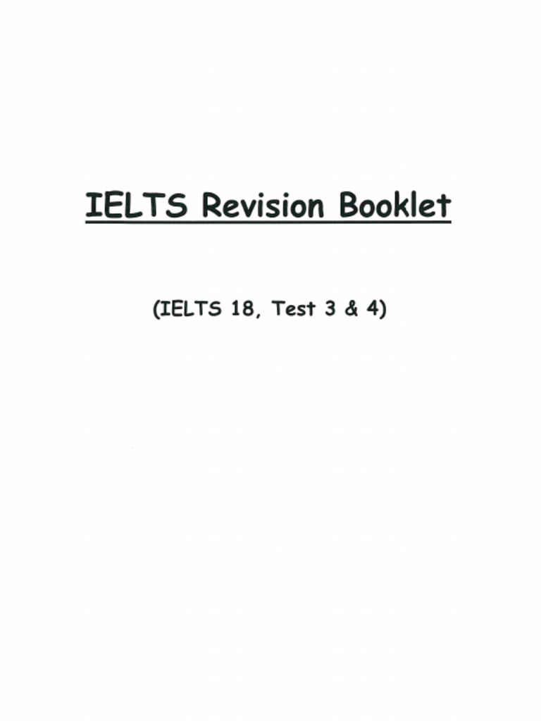 Revision Booklet IELTS 18 | PDF
