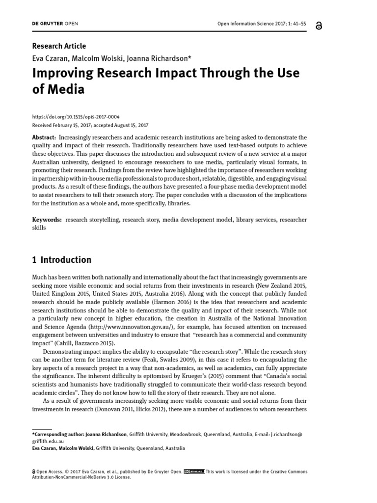 Enhancing Research Impact with Media | PDF | Methodology | Libraries